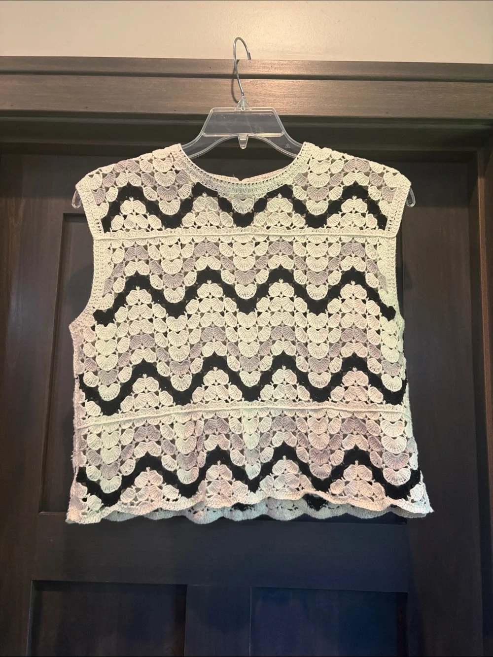 Evereve | Tops | Evereve Crochet Lace Tank Top Cream Black | Poshmark